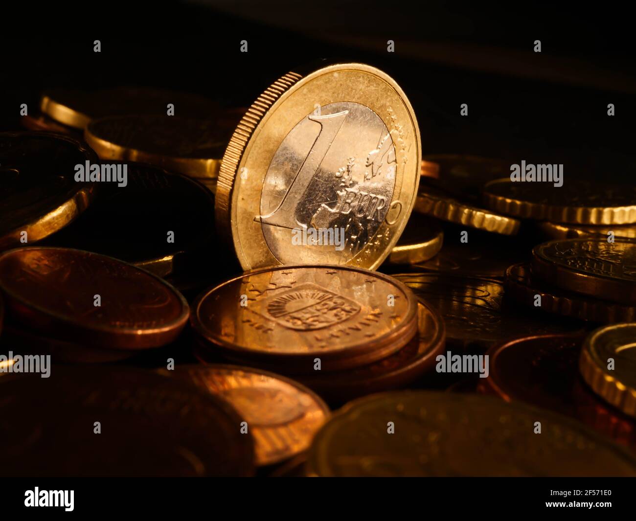 Coins background. euro coins. cent coins. euro cents Stock Photo - Alamy