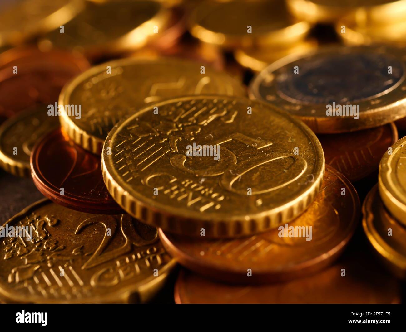 Coins background. euro coins. cent coins. euro cents Stock Photo - Alamy