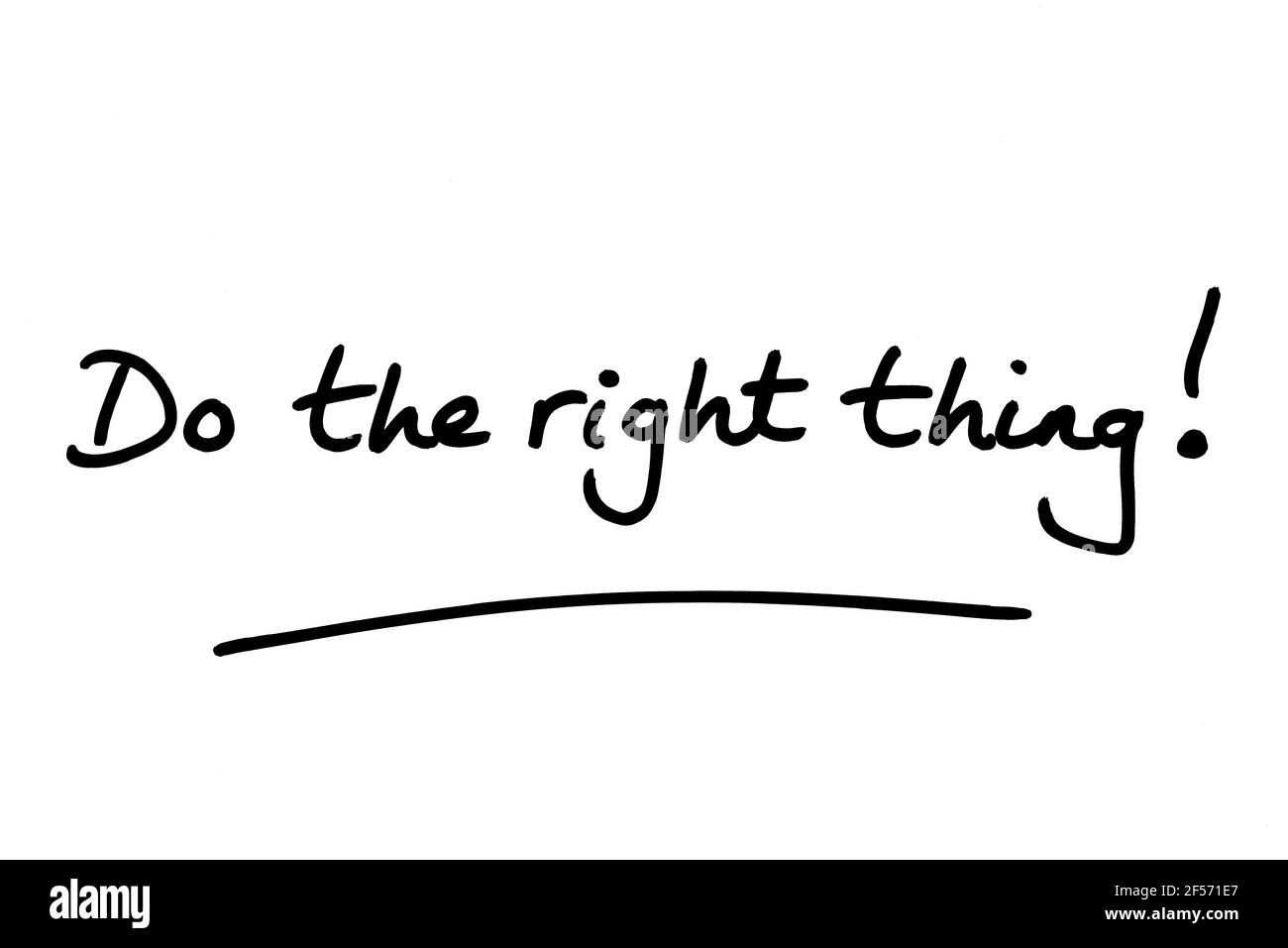 Do the right thing! handwritten on a white background Stock Photo - Alamy