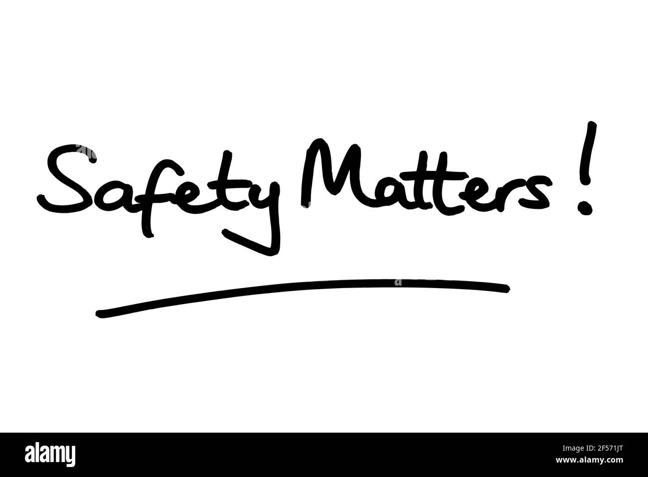 Safety Matters! handwritten on a white background Stock Photo - Alamy