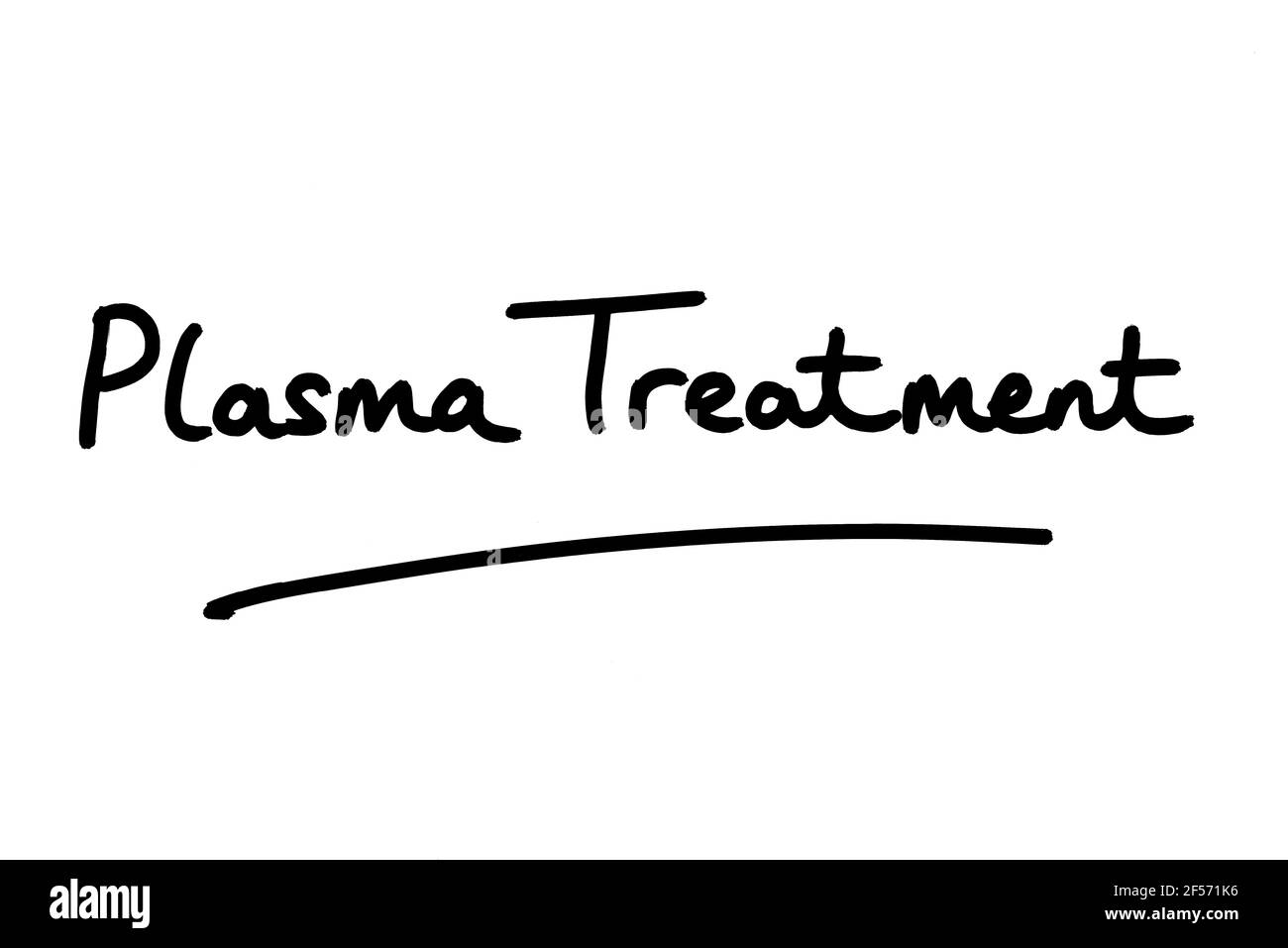Plasma Treatment, handwritten on a white background Stock Photo - Alamy