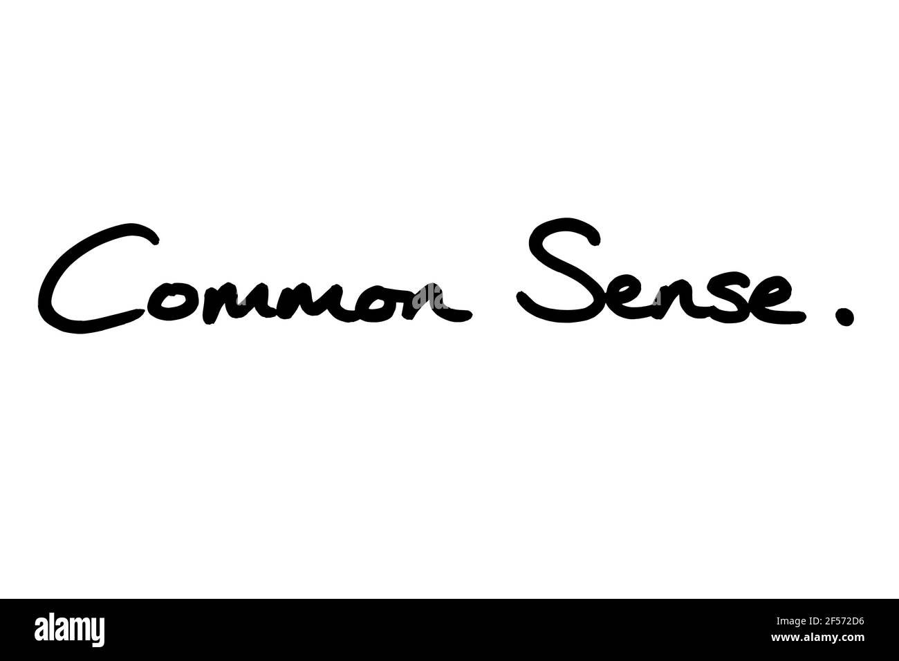 Common Sense, handwritten on a white background Stock Photo - Alamy
