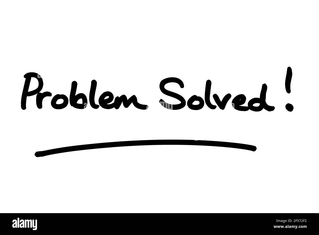 Problem Solved! handwritten on a white background Stock Photo - Alamy Problem Solved! handwritten on a white background Stock Photo - Alamy