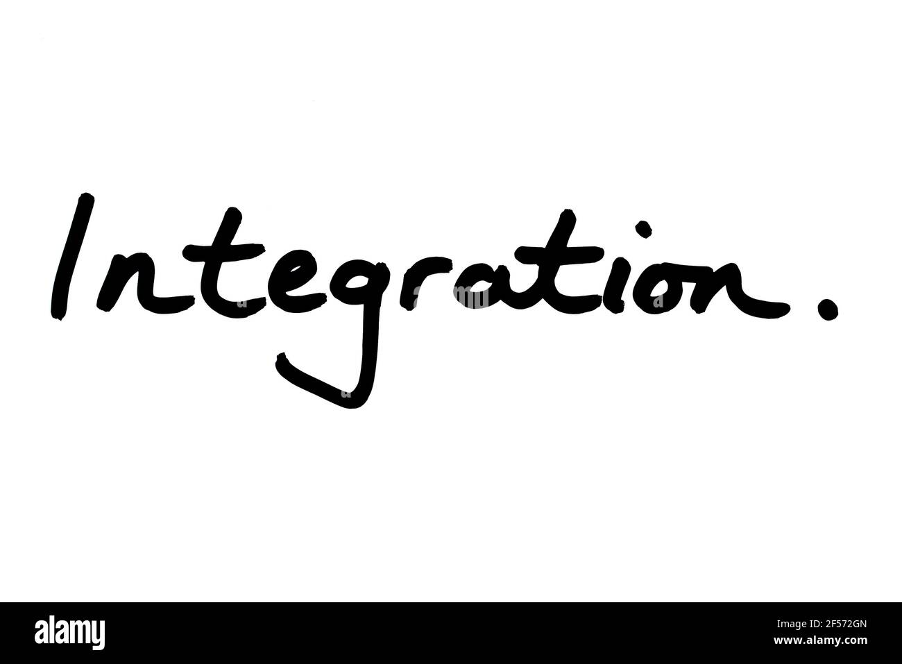 Integration, handwritten on a white background Stock Photo - Alamy