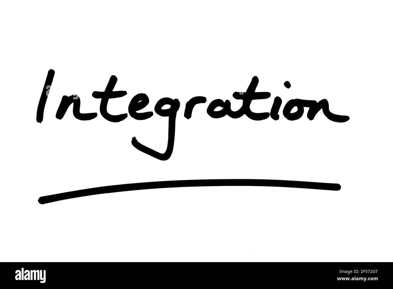Integration, handwritten on a white background Stock Photo - Alamy