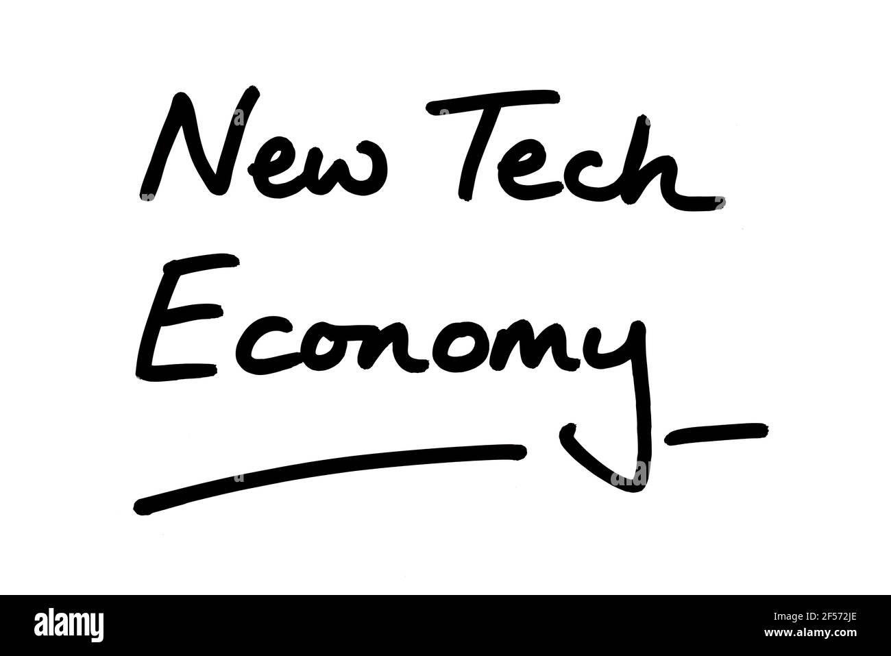 New Tech Economy handwritten on a white background Stock Photo - Alamy