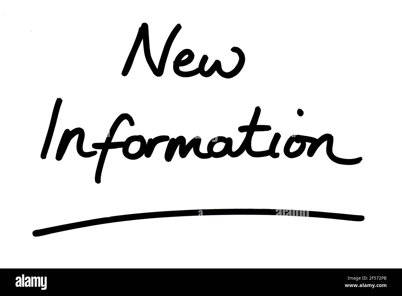 New Information, handwritten on a white background Stock Photo - Alamy