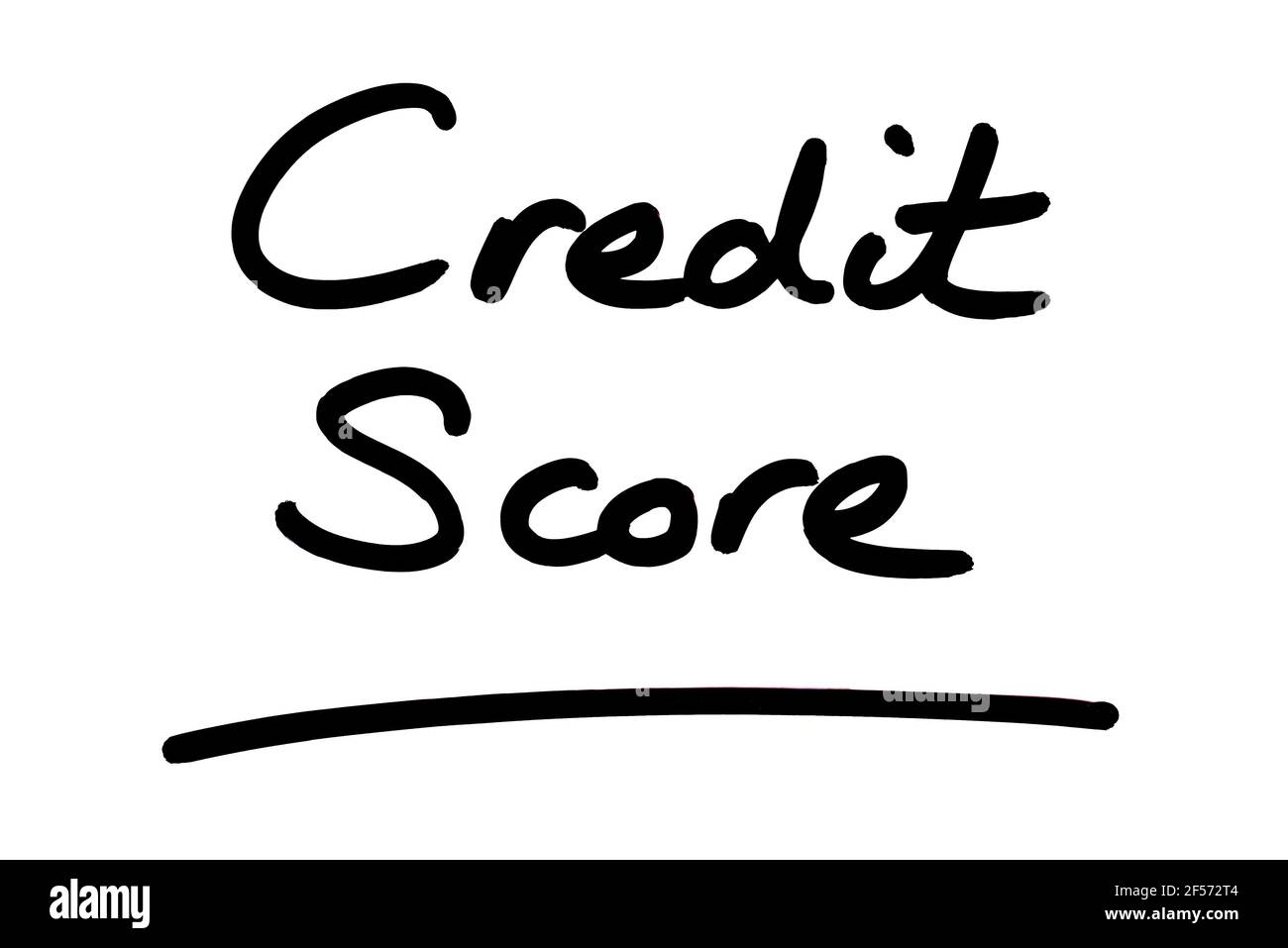 Credit Score, handwritten on a white background Stock Photo - Alamy