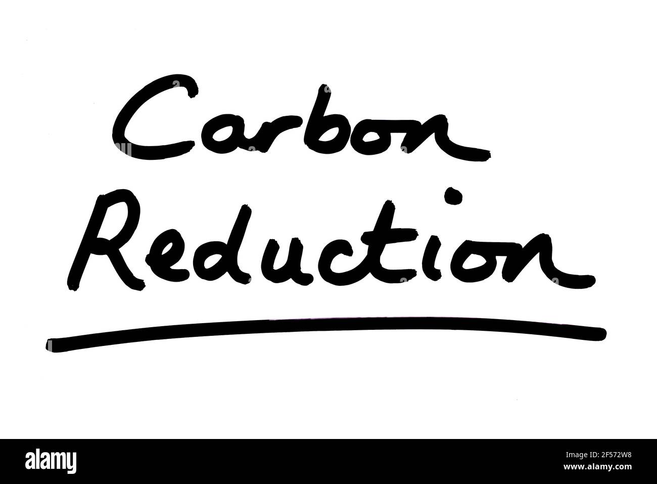 Carbon Reduction, handwritten on a white background Stock Photo - Alamy