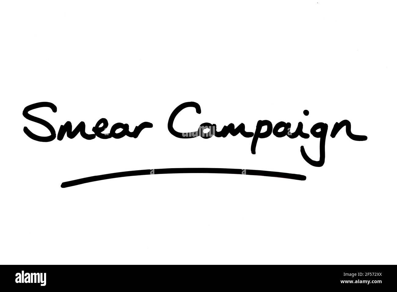 Smear Campaign, handwritten on a white background Stock Photo - Alamy