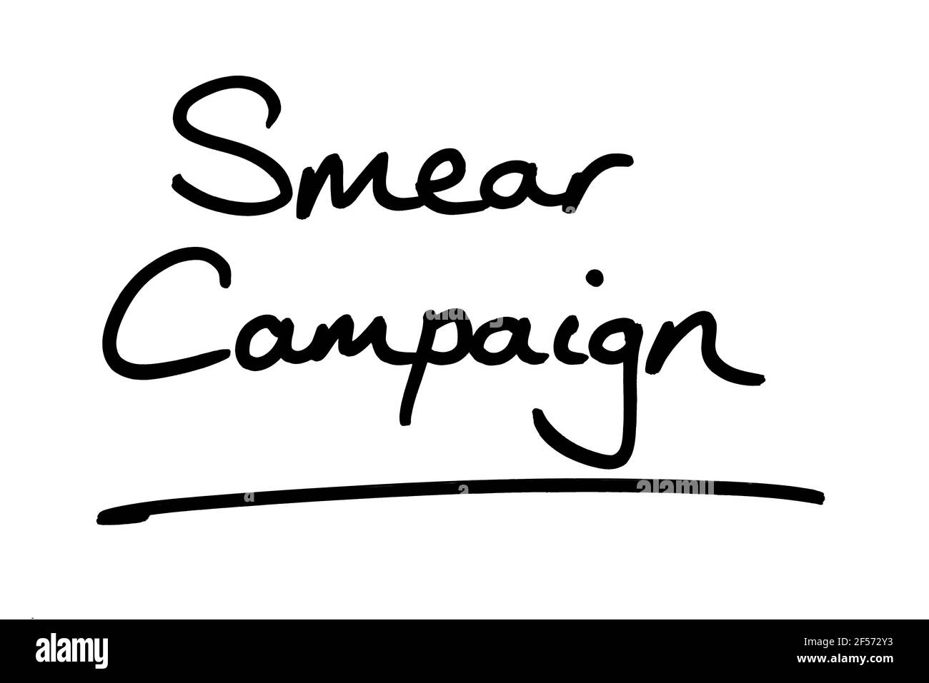 Smear Campaign, handwritten on a white background Stock Photo - Alamy