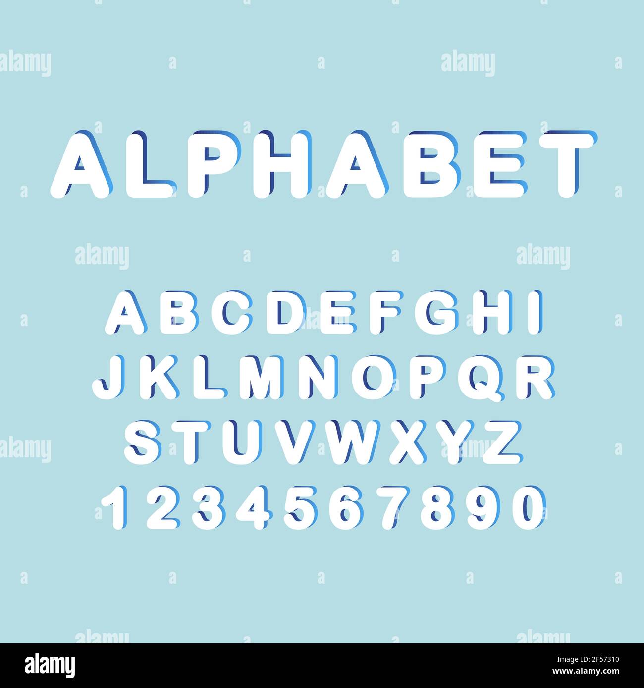 Color line abstract Alphabet letter ABC font. 3d typography vector ...