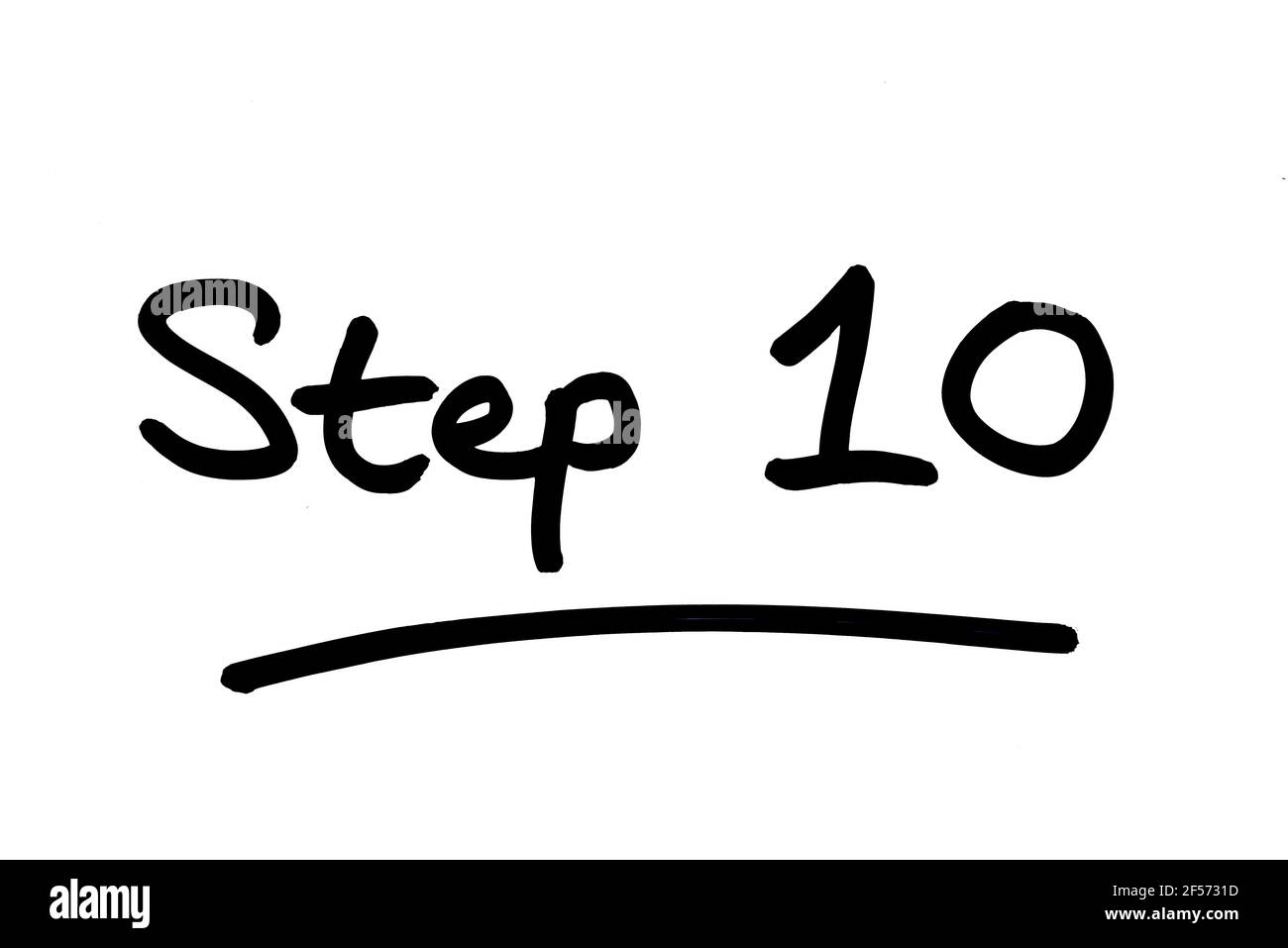 Step 10, handwritten on a white background Stock Photo - Alamy