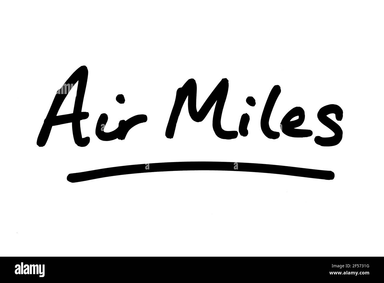 Air Miles, handwritten on a white background Stock Photo - Alamy