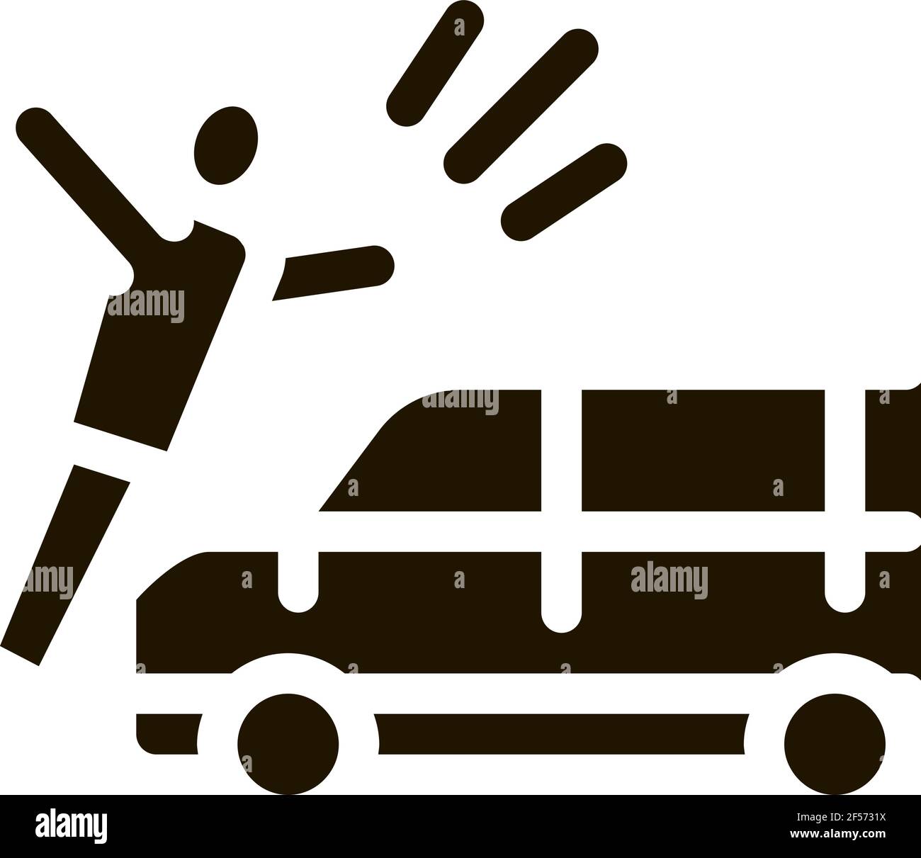 pedestrian hit by car icon Vector Glyph Illustration Stock Vector Image ...