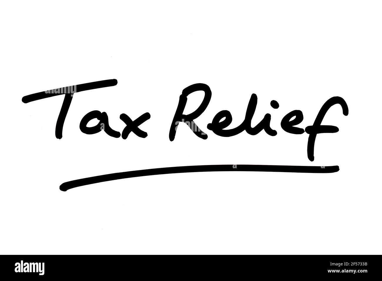 Tax Relief, handwritten on a white background Stock Photo - Alamy