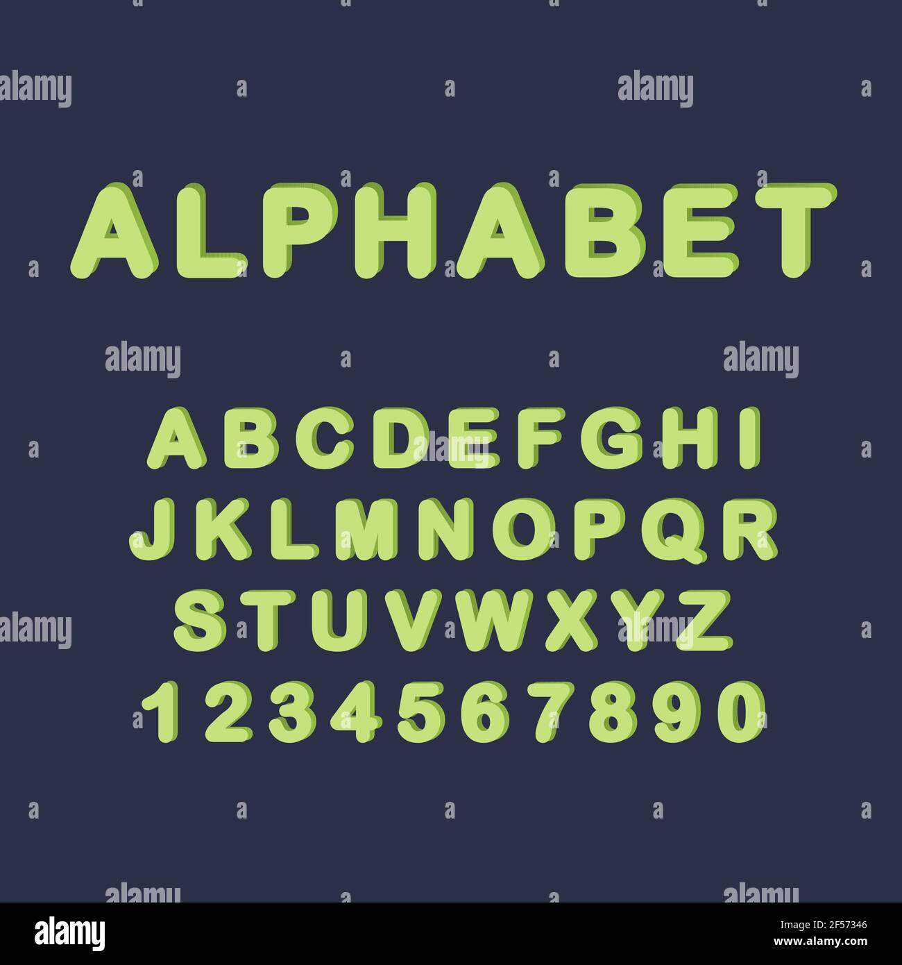 Color line abstract Alphabet letter ABC font. 3d typography vector ...