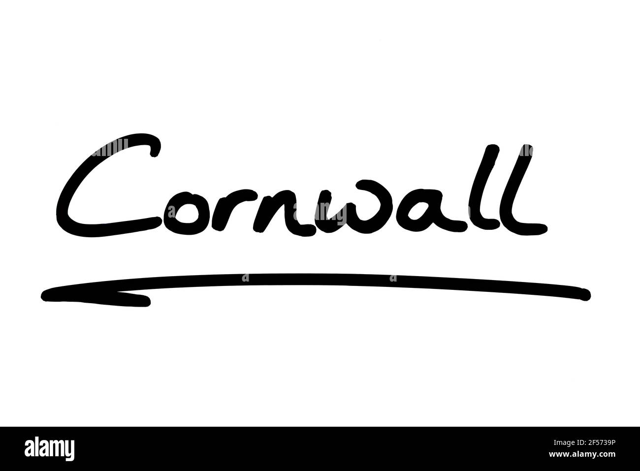 Cornwall, handwritten on a white background Stock Photo - Alamy