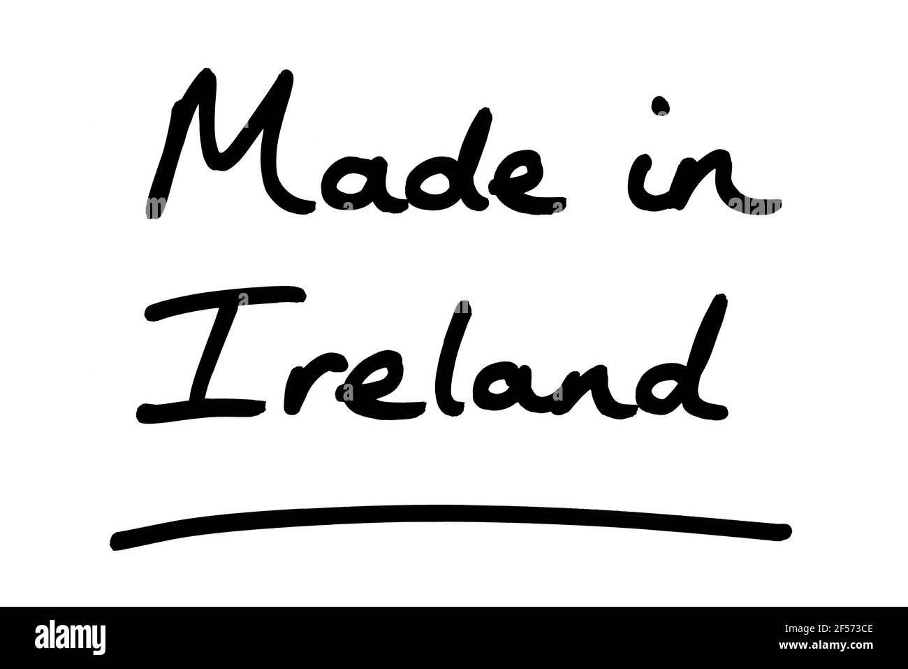 Made in Ireland, handwritten on a white background Stock Photo - Alamy