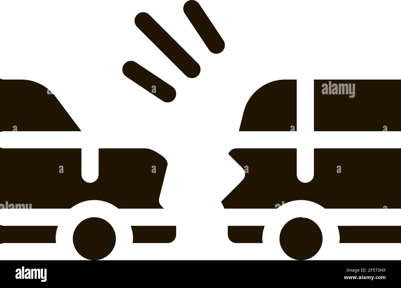 minimum dangerous distance between cars icon Vector Glyph Illustration ...