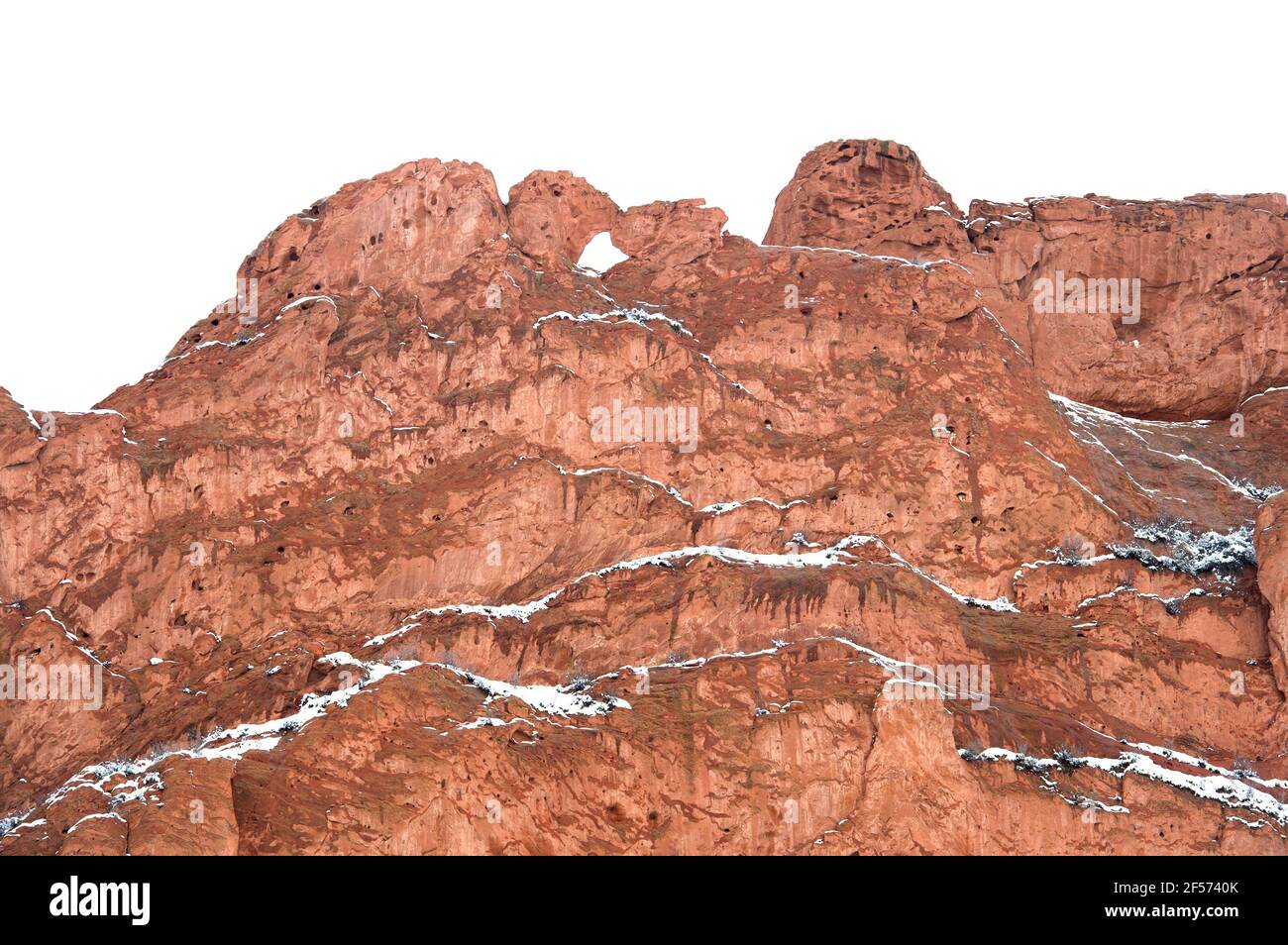 Late Spring snowstorm on the rock formations at the Garden of the Gods ...