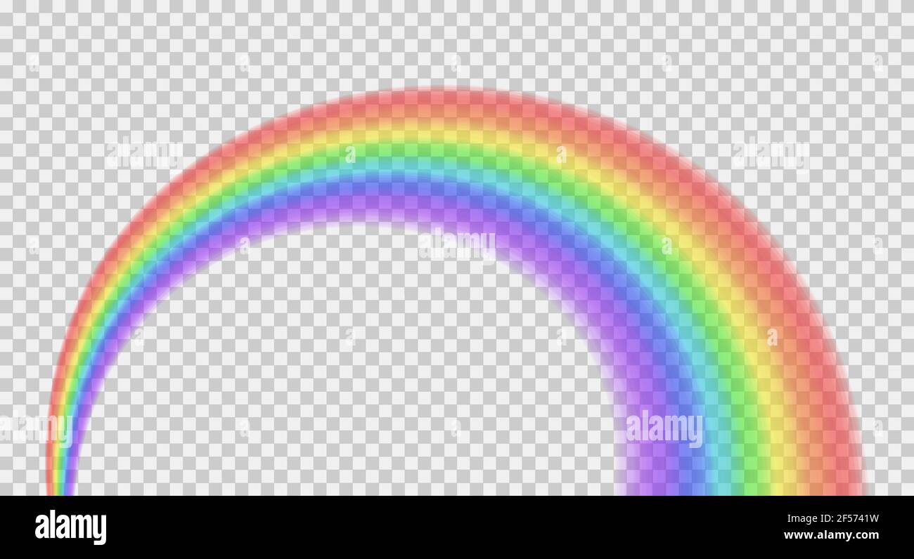 Realistic rainbow isolated on transparent background. Seven colors ...