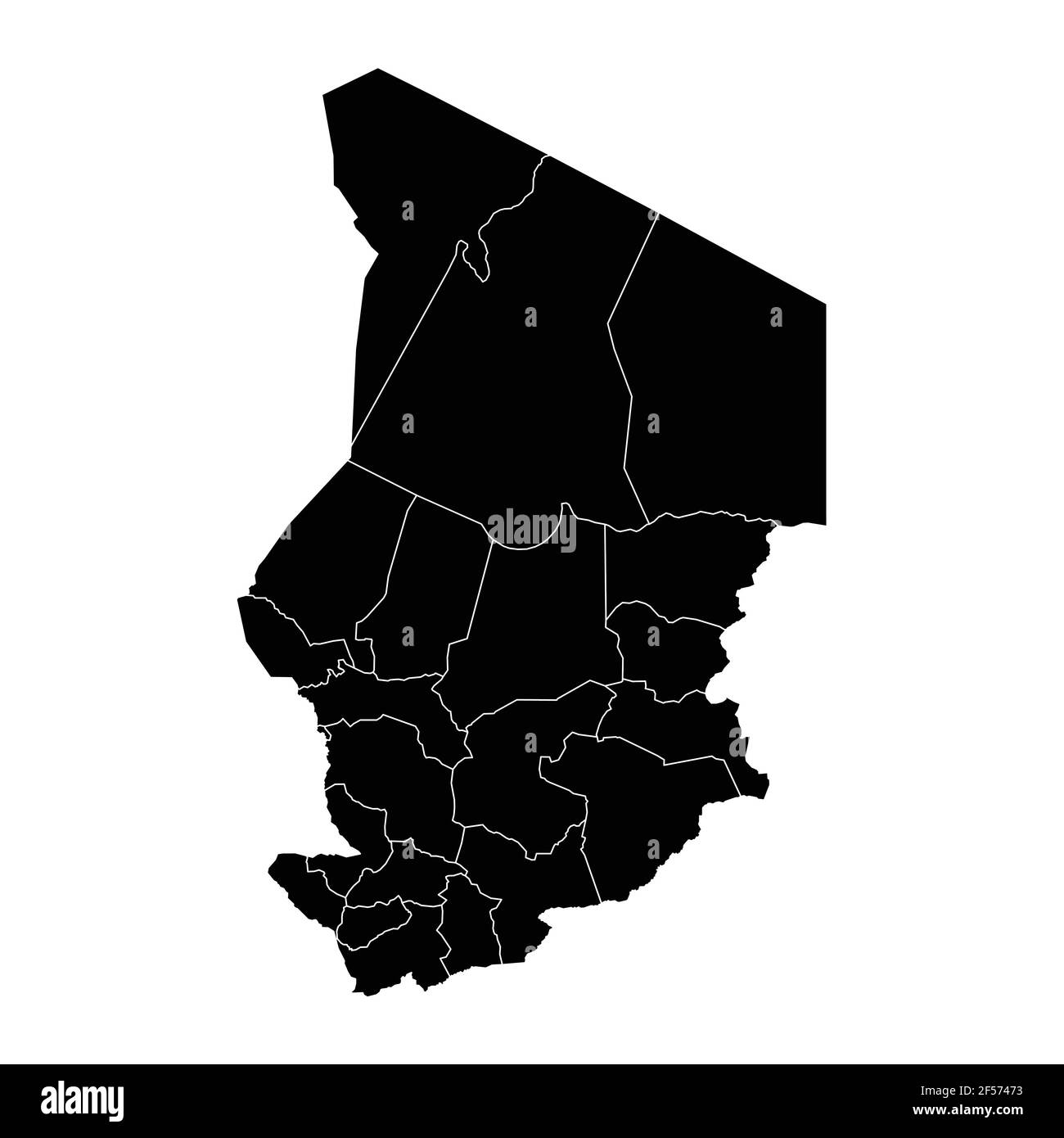 Chad country map vector with regional areas Stock Vector Image & Art ...