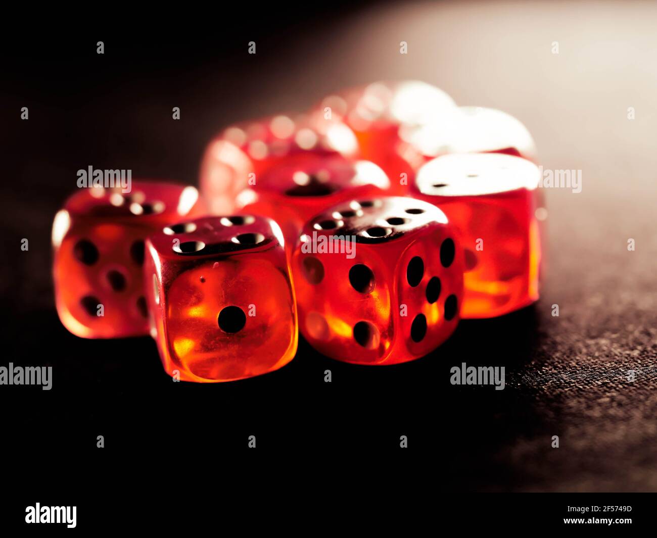 Creative background, roulette, gaming dice, cards, casino chips on a ...