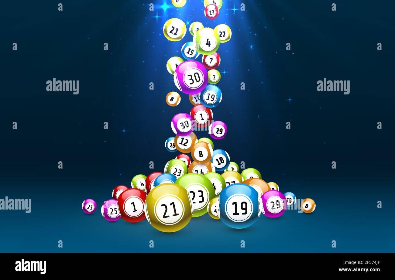 lottery game, balls with numbers, on a colored background. Vectors ...