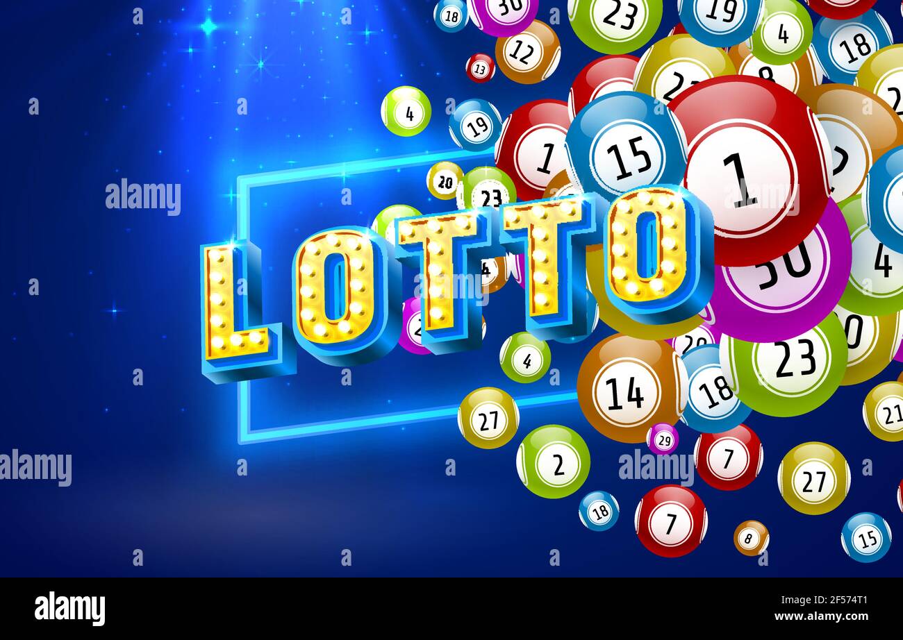 lottery game, balls with numbers, on a colored background. Vectors ...