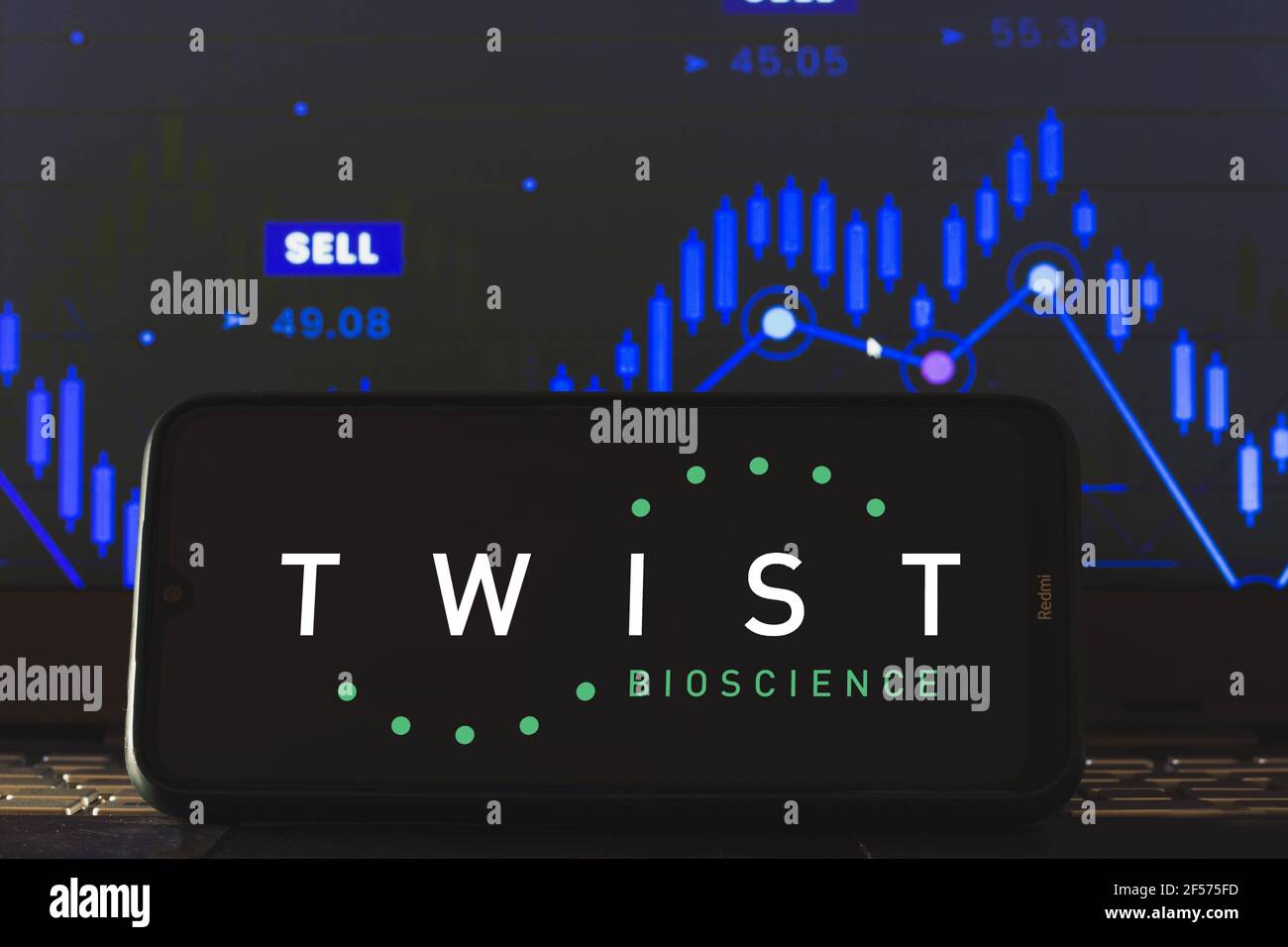 In this photo illustration a Twist Bioscience logo seen displayed on a ...