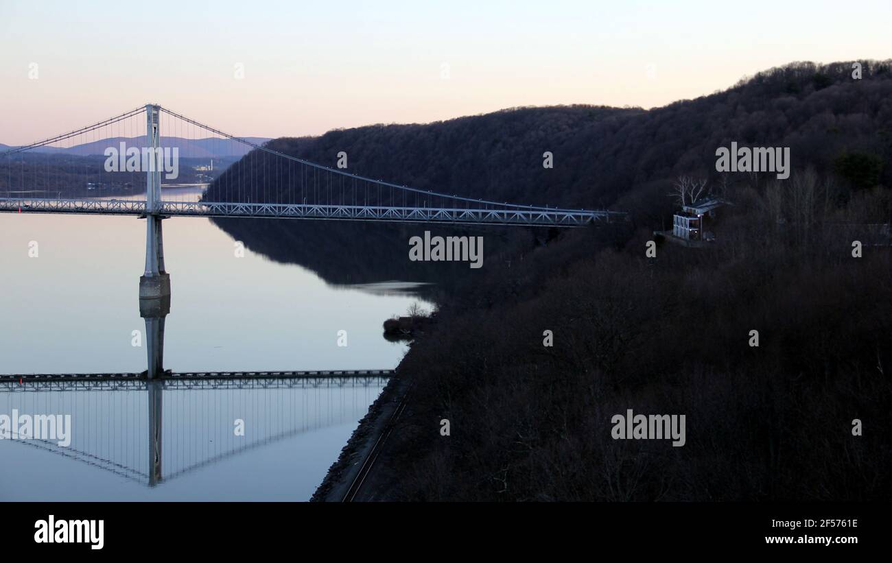 FDR Mid-Hudson Bridge, suspension bridge across the Hudson River ...