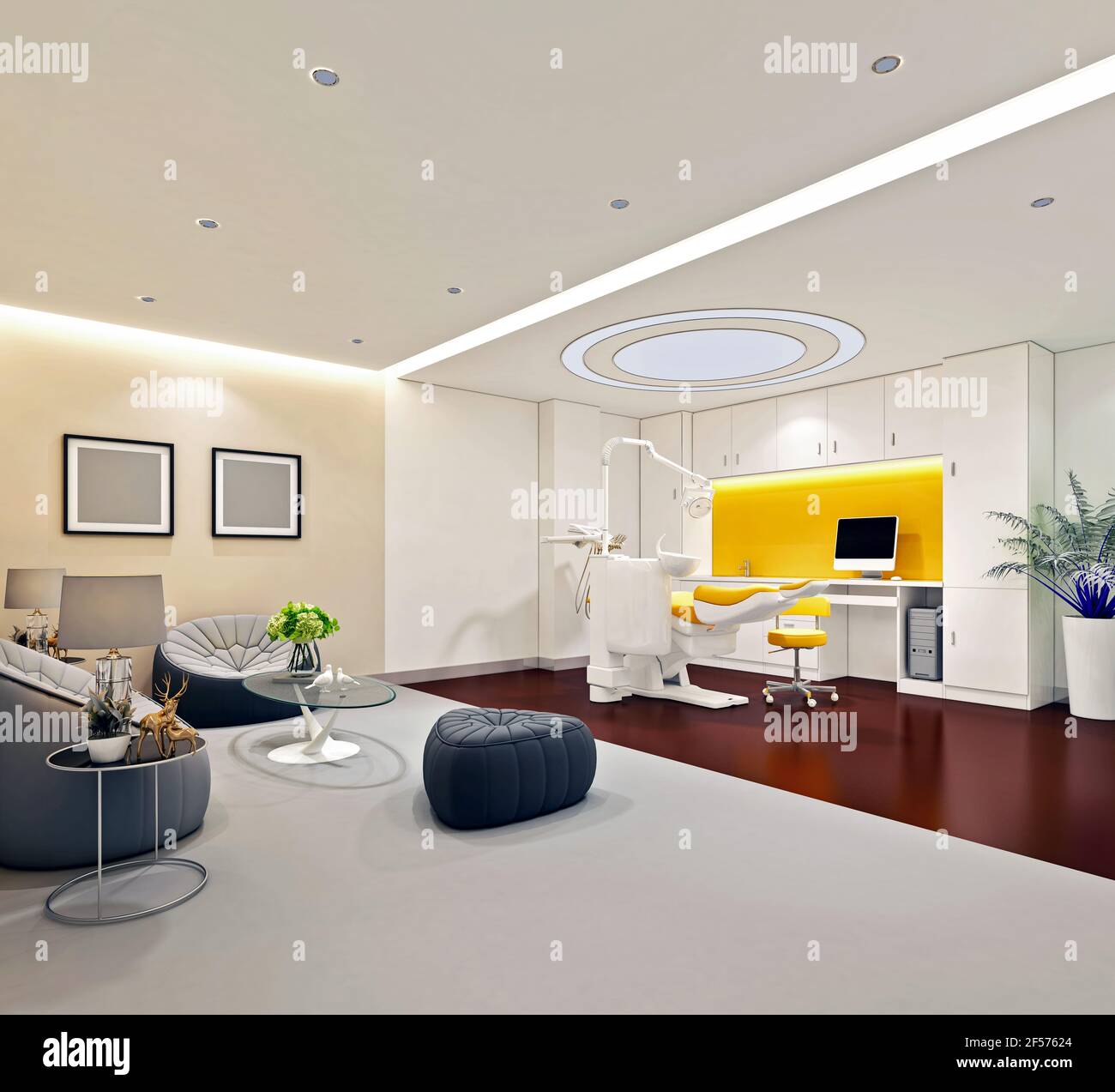 3d render of dentist office. treatment room Stock Photo - Alamy