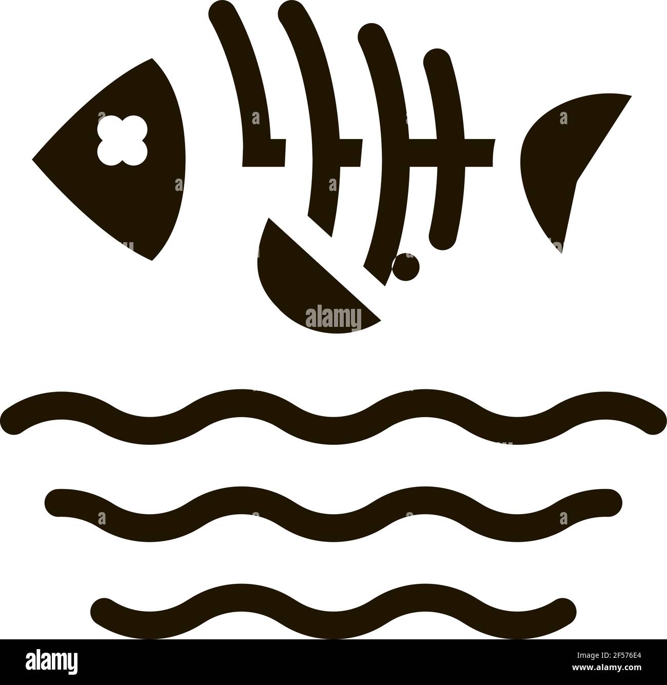 death of fish in water icon Vector Glyph Illustration Stock Vector ...