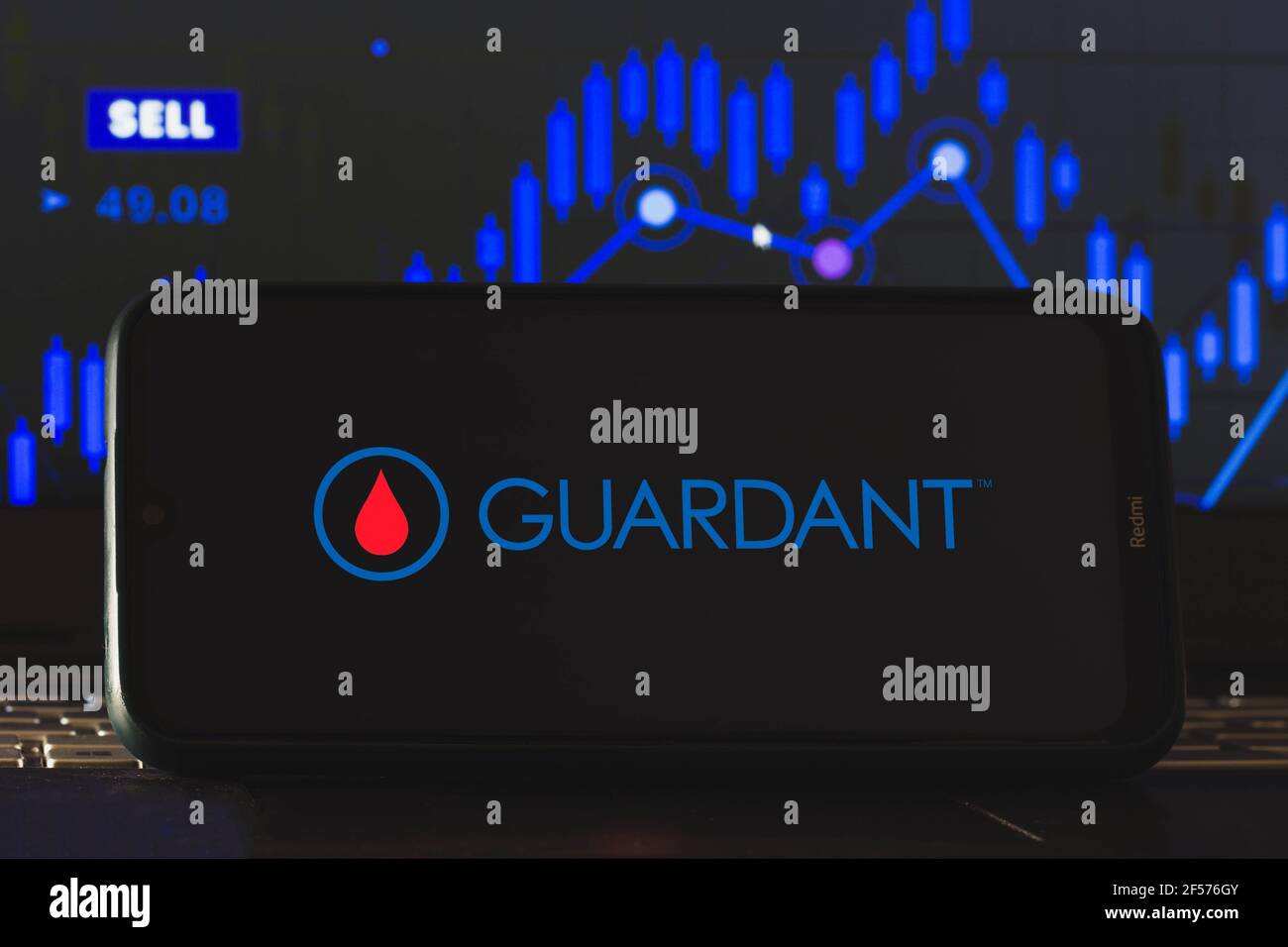 Brazil. 23rd Mar, 2021. In this photo illustration a Guardant Health logo seen displayed on a ...