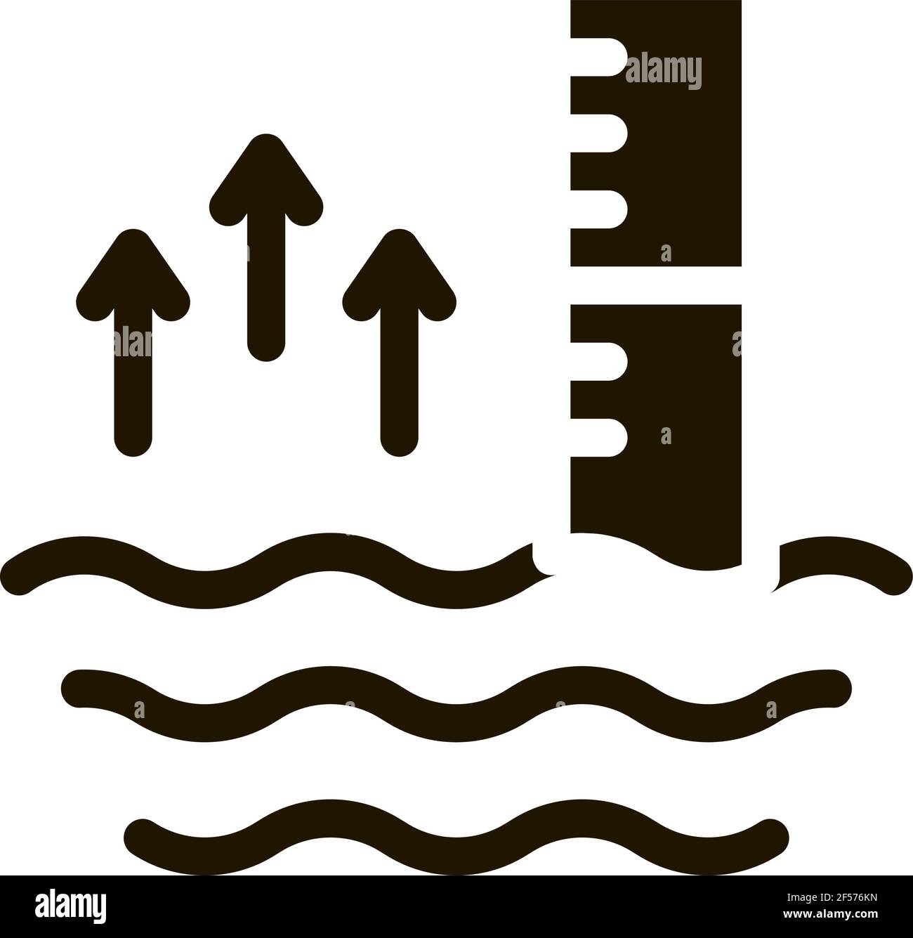 increase in water temperature icon Vector Glyph Illustration Stock ...