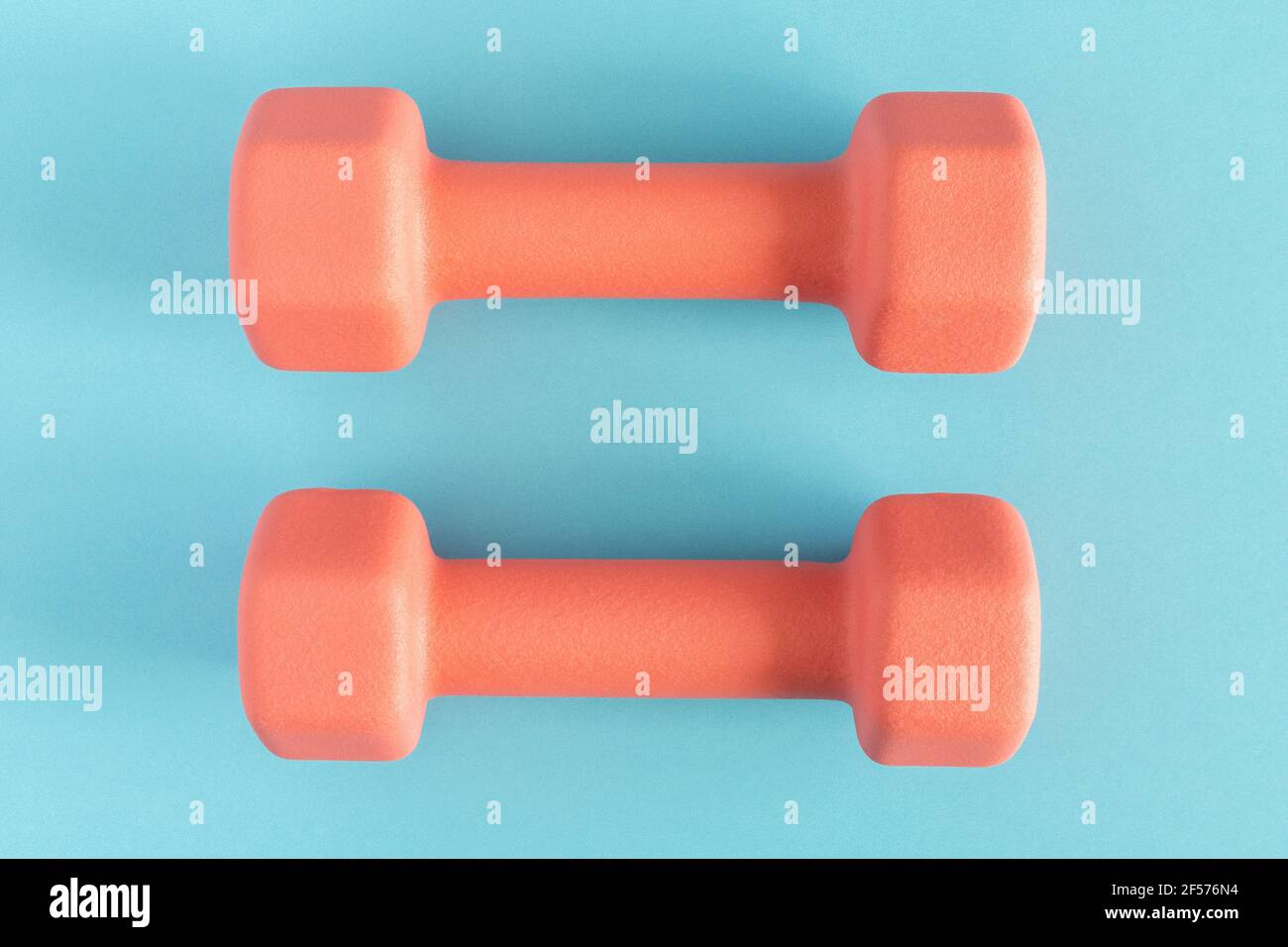 Dumbbells on blue background. Fitness, sport and workout concept flat ...