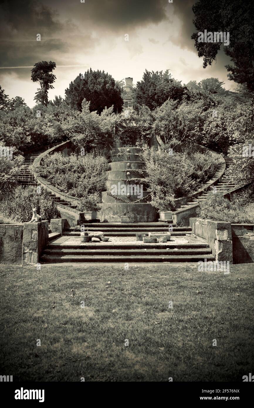 Greenwood Gardens. The gardens designed in 1916 by William Renwick for ...