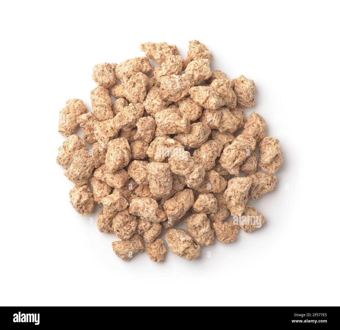 Top view of wheat bran pellets isolated on white Stock Photo - Alamy