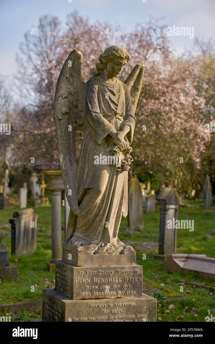 statue of an angel graveyard Stock Photo - Alamy