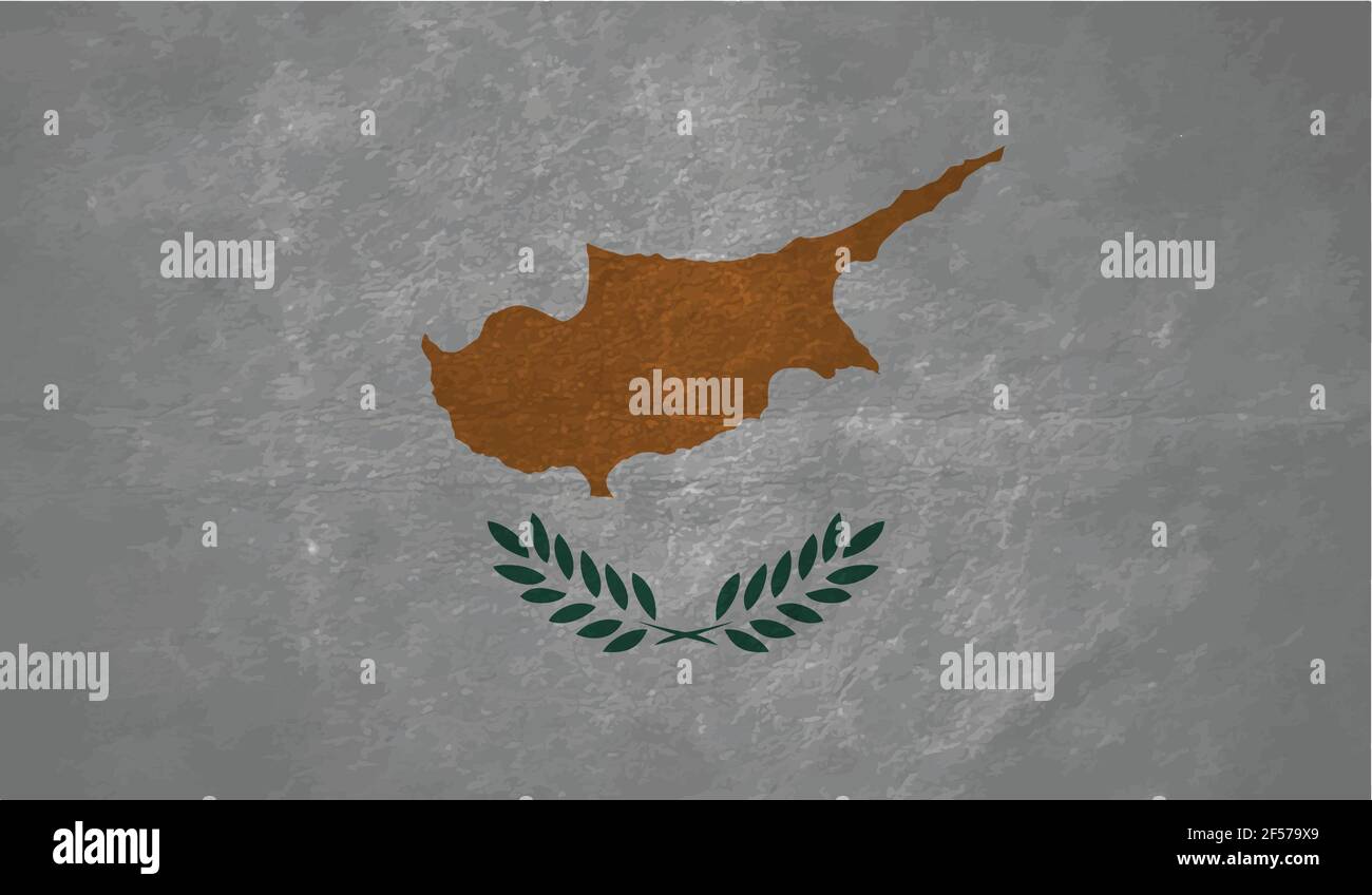 Cyprus grunge flag set on a white background. Vector illustration Stock ...