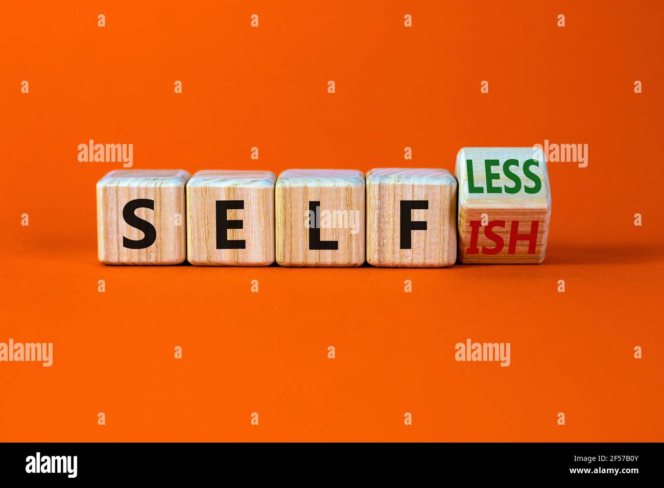 Selfish or selfless symbol. Turned cubes and changed the word 'selfish ...