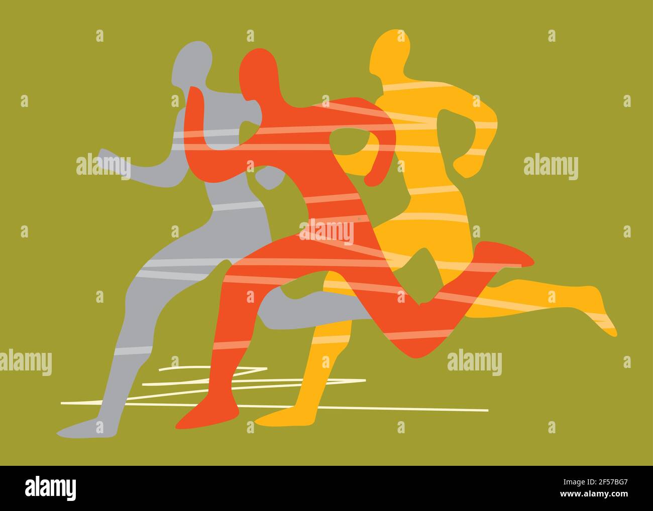 Fitness running , joggers, line art stylized. Stylized expressive ...