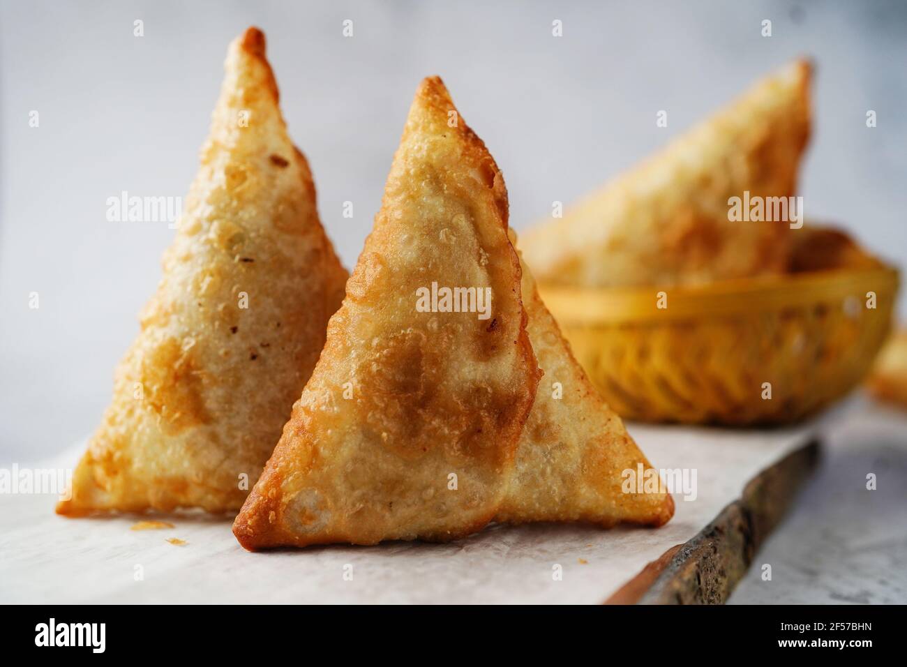Homemade Samosas - Indian deep fried triangle pastries, selective focus ...