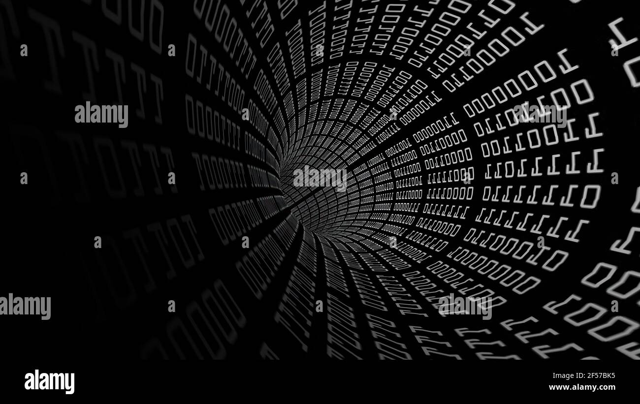 Driving Through Binary Data Tunnel Stock Photo - Alamy