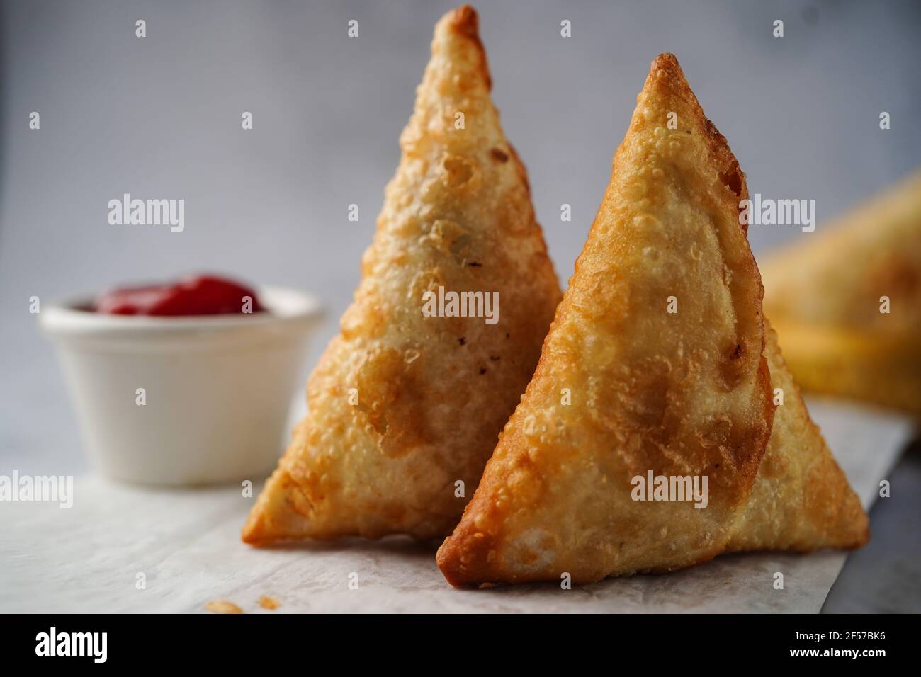 Homemade Samosas - Indian deep fried triangle pastries, selective focus ...