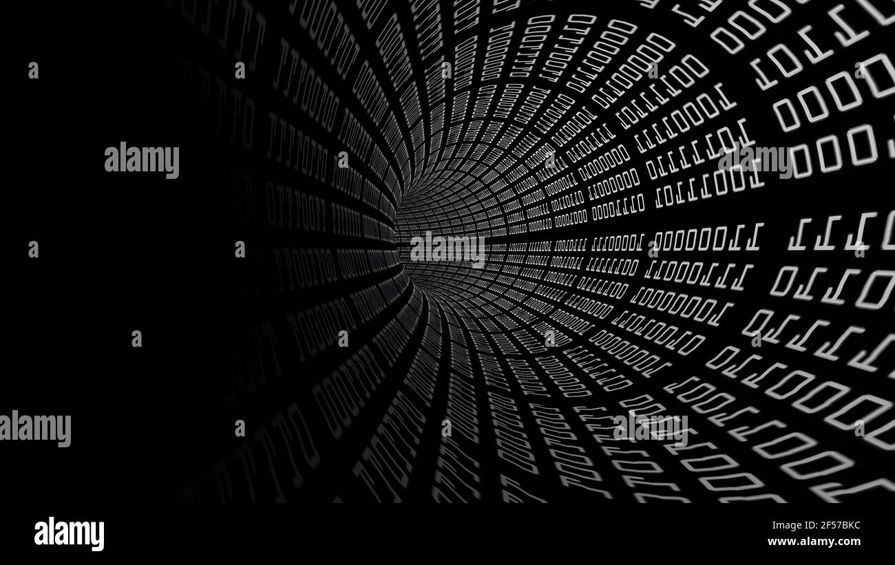 Driving Through Binary Data Tunnel Stock Photo - Alamy