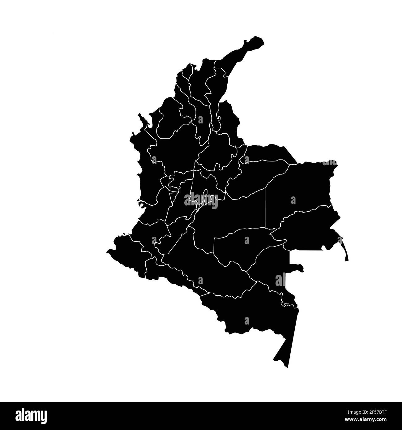 Colombia country map vector with regional areas Stock Vector Image ...