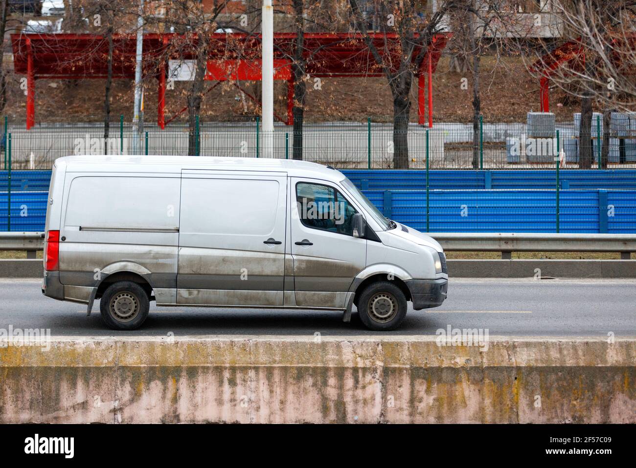 White Cargo Van Side