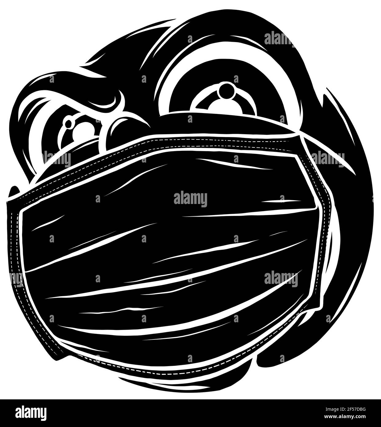 black silhouette of smile Face with Medical Mask cartoon vector ...